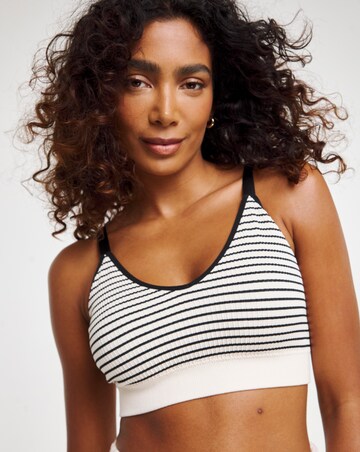 Pretty Secrets 2 Pack Knitted Stripe Comfort Tops - Black/Black Stripe ...