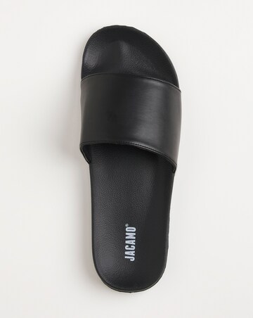 Black Basic Sliders Wide Fit | Ambrose Wilson