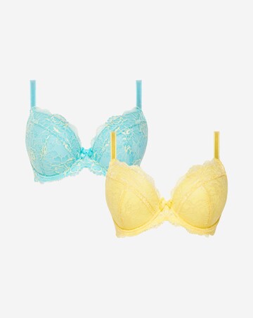 Pretty Secrets 2 Pack Ella Lace Padded Plunge Wired Bras B-K | Ambrose ...