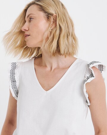 White Ruffle Sleeve Vest | Ambrose Wilson
