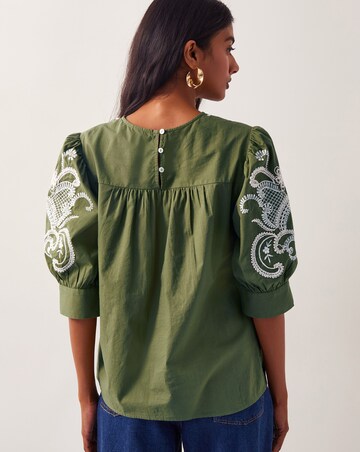 Monsoon Noemi Embroidered Cotton Top | Ambrose Wilson