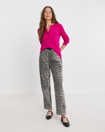 Raspberry Crew Neck Cardigan | Ambrose Wilson