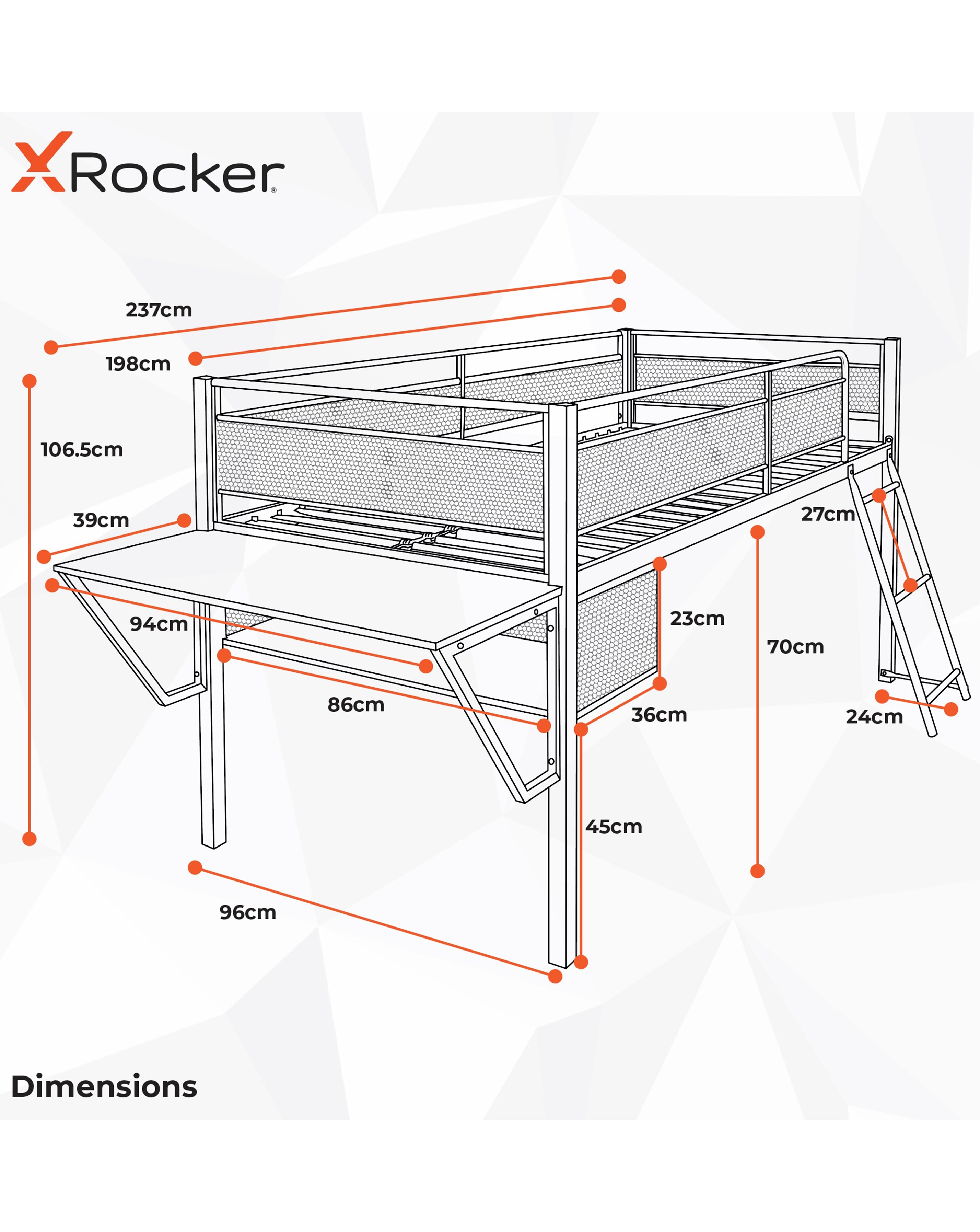 X rocker mid sleeper store